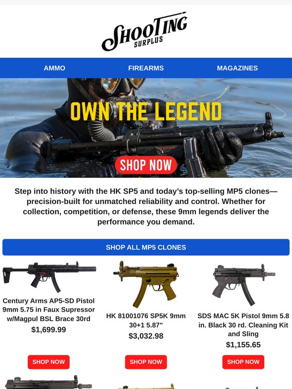 Shooting Surplus: Own the Legend: HK SP5 & Top MP5 Clones | Milled