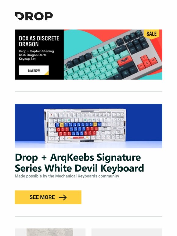 Drop: Drop + ArqKeebs Signature Series White Devil Keyboard, Drop + The ...