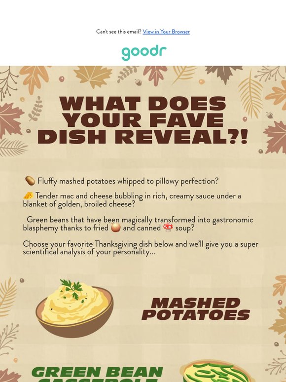 goodr: 🍁 Take Our Thanksgiving Personality Quiz! 🦃 | Milled