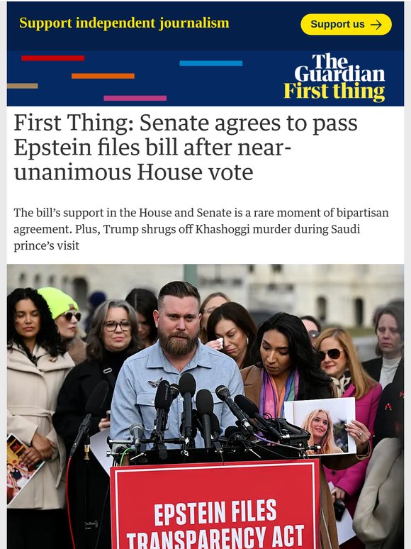 The Guardian: Senate agrees to pass Epstein files bill after near ...