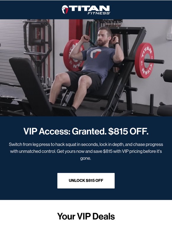 Titan: $815 OFF – Leg Press Hack Squat Machine 🔥 | Milled