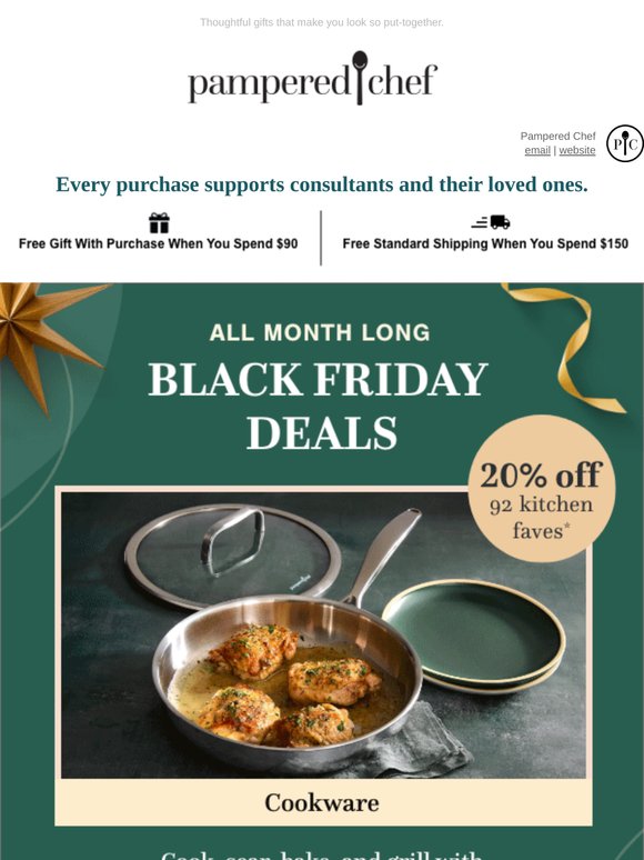 Pampered Chef: Black Friday Pots & Pans Deals 🍳 20% Off! | Milled