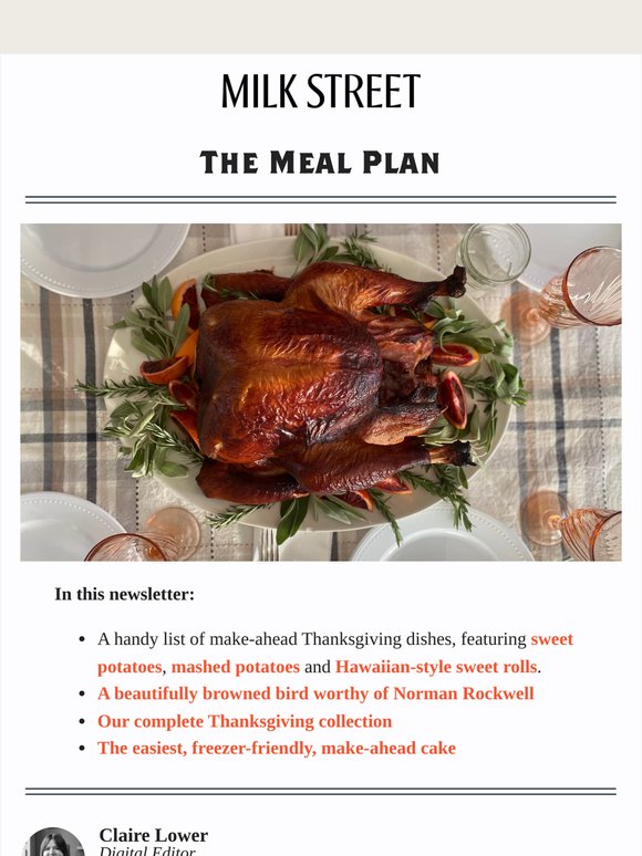 Milk Street Kitchen: What to make ahead for Thanksgiving | Milled