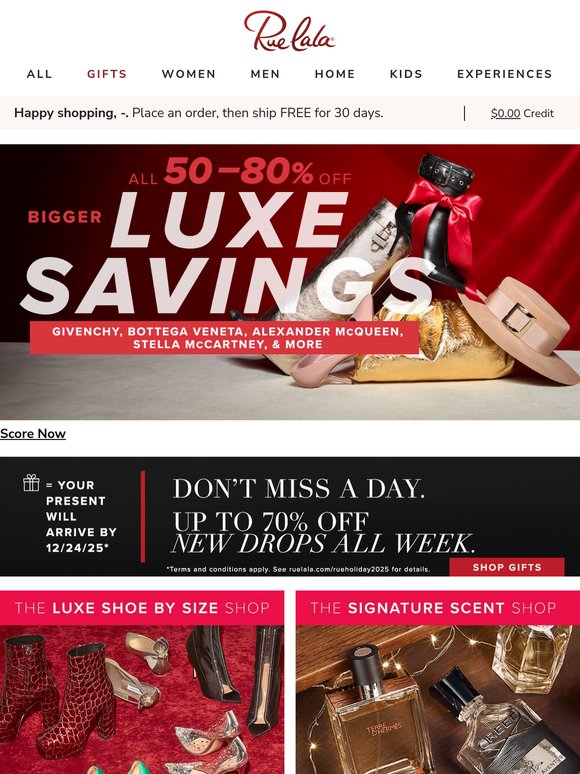Rue La La: All 50 – 80% Off Luxe Savings • The Luxe Shoe by Size Shop ...