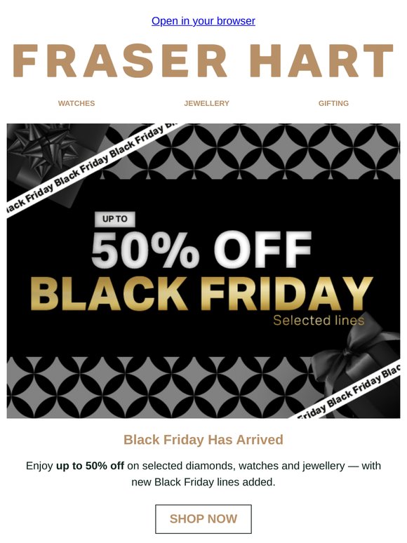 Fraser Hart: Up to 50% Off Diamonds, Watches & Jewellery This Black ...