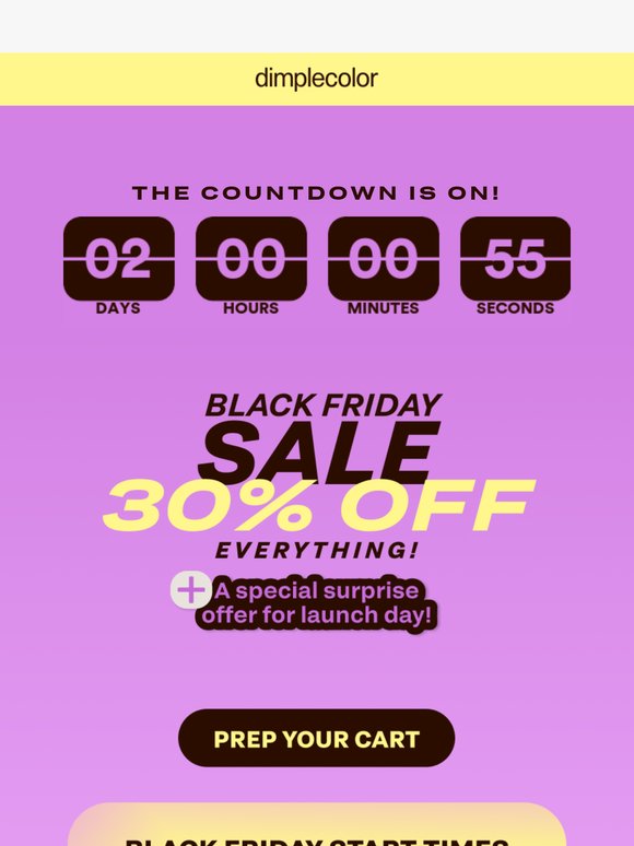 Dimple: Our Black Friday Sale is coming 🖤 | Milled