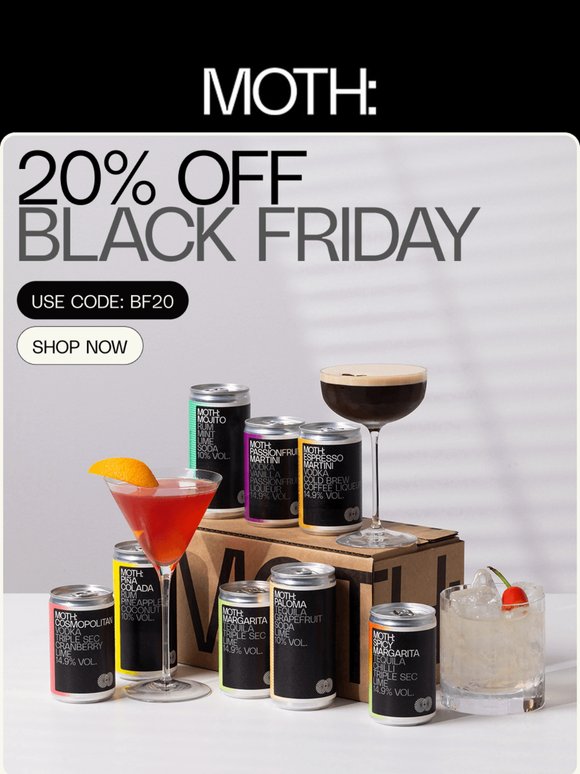 MOTH Drinks: 20% off cocktails: count down to Christmas 🎄 | Milled