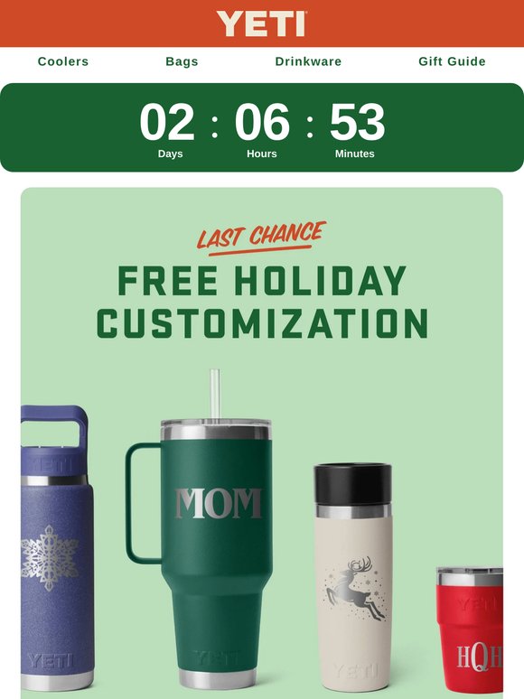 YETI: Final Round Of Free Customization | Milled