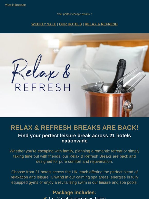 Britannia Hotels: 📢 Big news! Relax & Refresh Breaks are back — Unwind ...