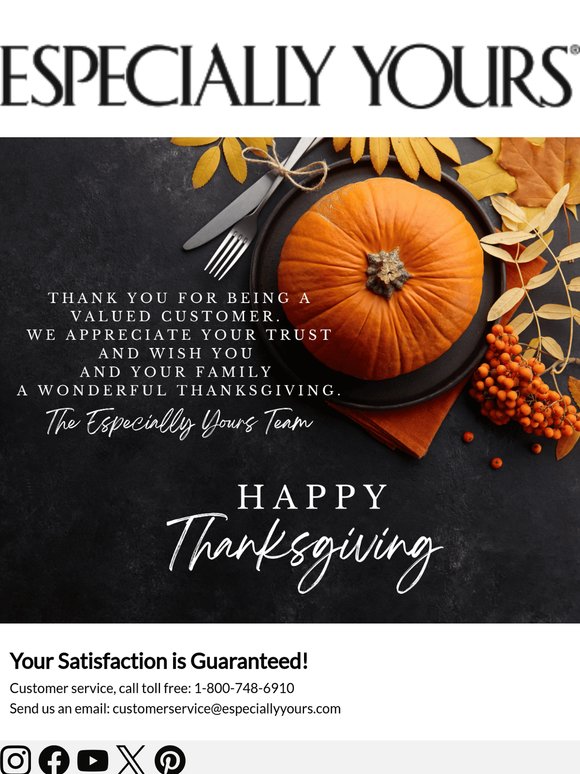 Especially Yours: On this day, we’re grateful! 🦃 | Milled