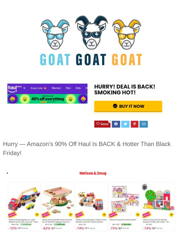 MobStub: Hurry — Amazon’s 90% Off Haul Is BACK & Hotter Than Black ...