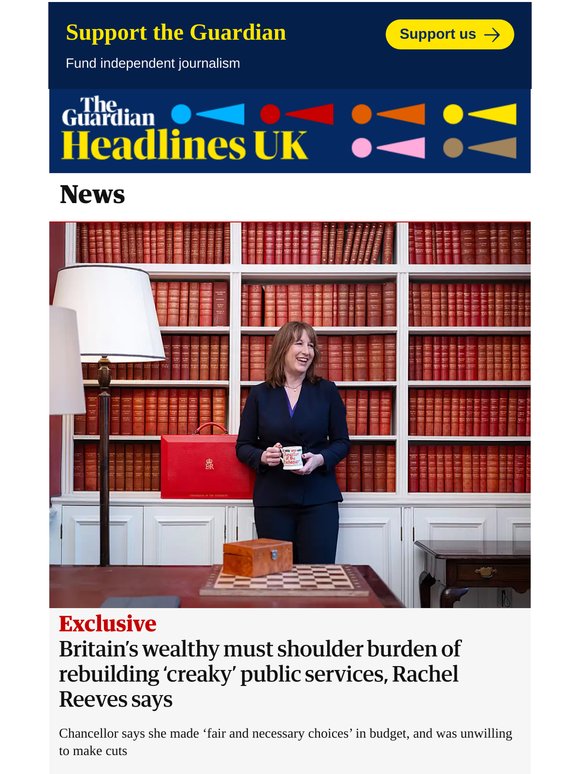 The Guardian: The Guardian Headlines: Britain’s wealthy must shoulder ...