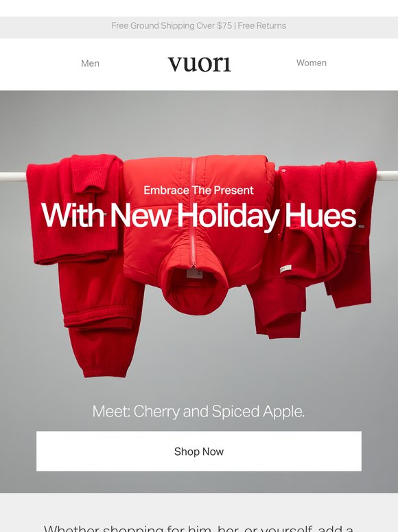 Vuori: New Color Drop: Meet Cherry And Spiced Apple | Milled