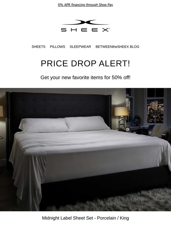 Sheex: Exciting news! Midnight Label Sheet Set - Porcelain / King is on ...