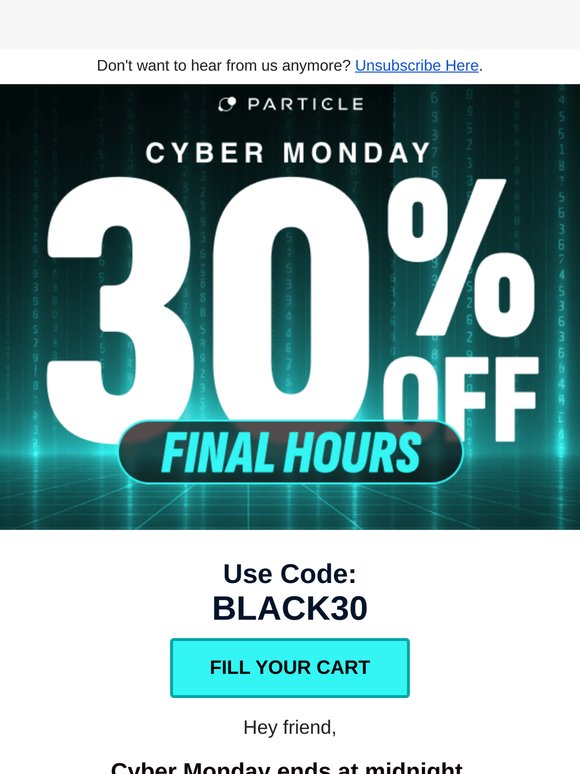 Particle: Cyber Monday Ends at Midnight | Milled