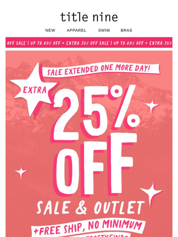 Title Nine: CYBER MONDAY EXTENDED‼️ Extra 25% off all sale & outlet ...