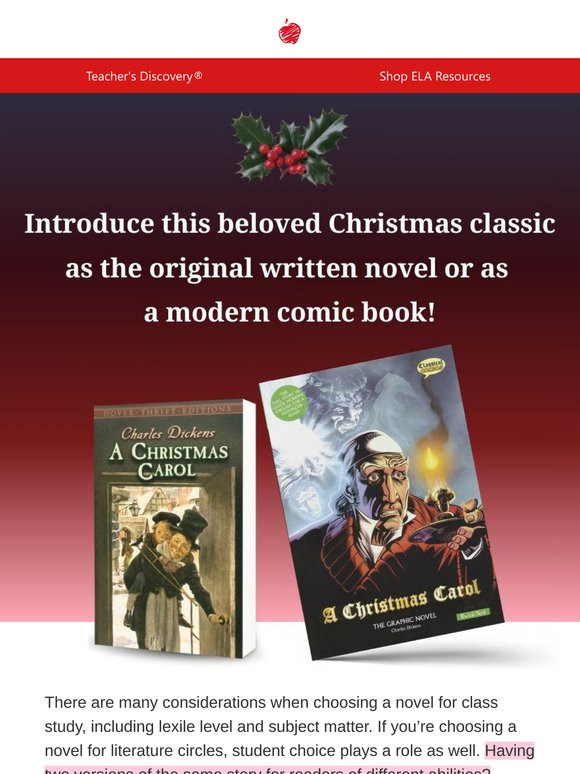 Teacher's Discovery: A Christmas Carol for Every Type of Reader 📗📕 Read ...