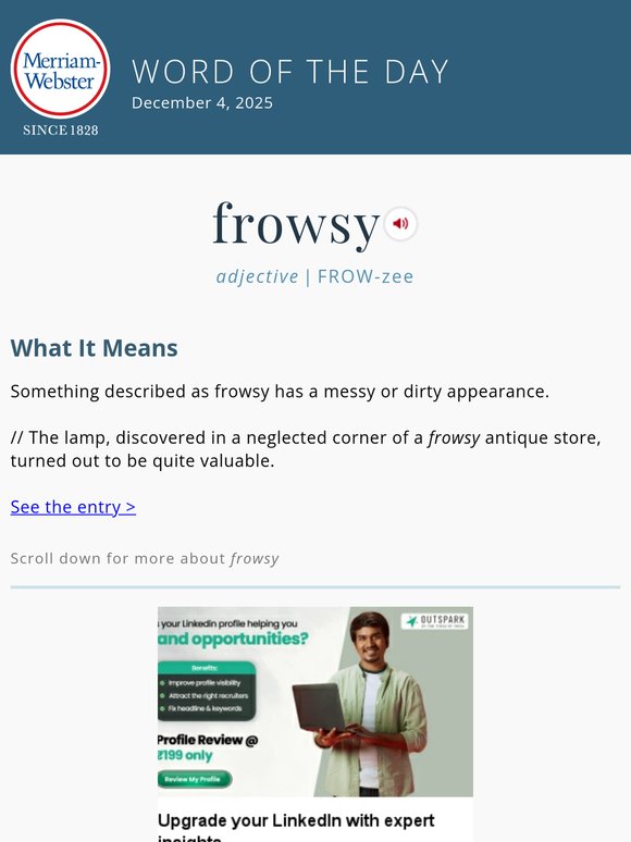 Merriam-Webster: Frowsy - plus, Hair It Is: A List of Hair Words | Milled