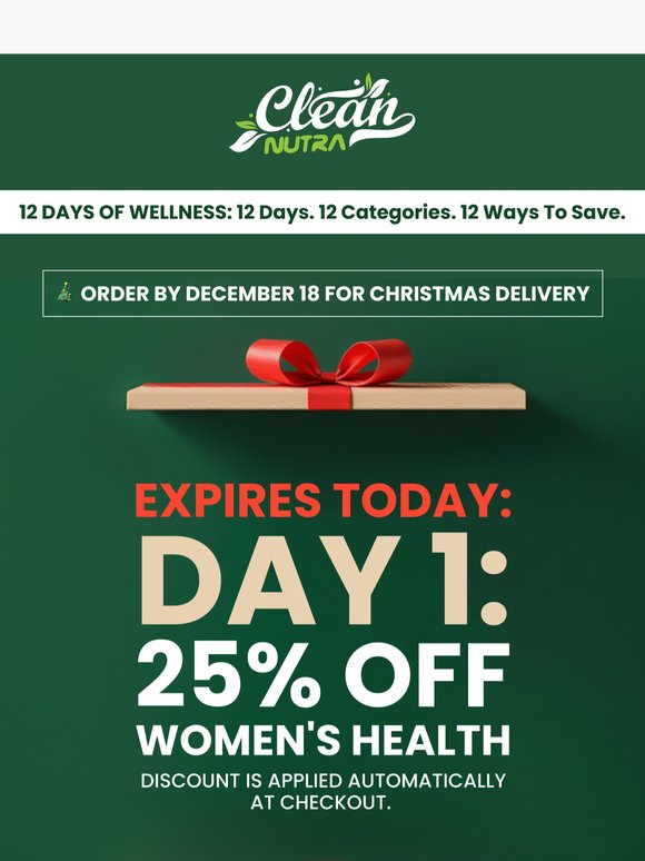 Clean Nutra: 🎄12 Days Of Wellness Starts NOW | Milled
