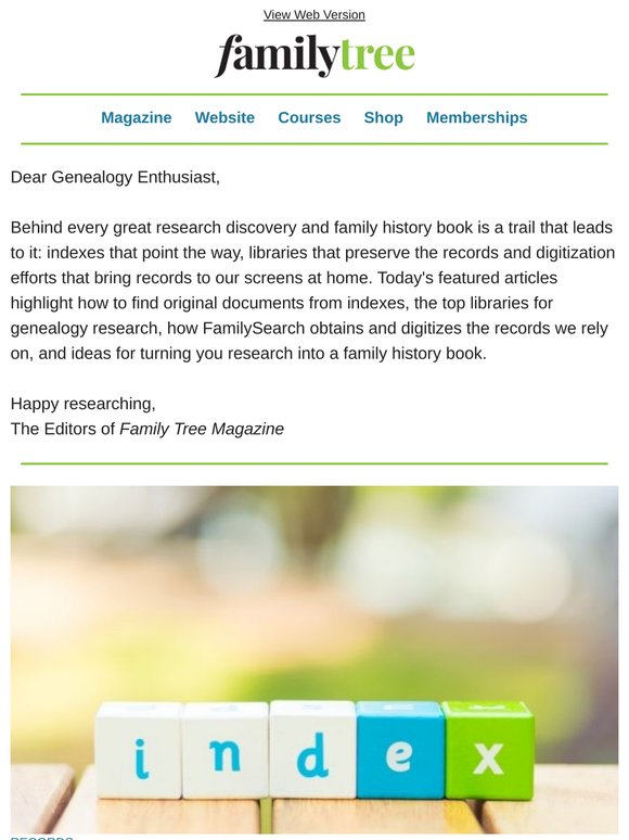 Family Tree Magazine: How to Use an Index to Find the Original ...