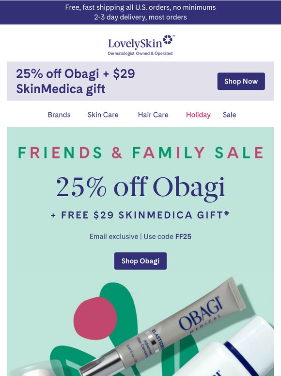 Lovely Skin: 25% off Obagi savings inside + $29 gift | Milled
