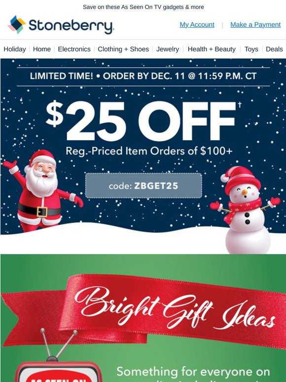 Stoneberry: 2 Days Only: $25 Off Your Order! | Milled