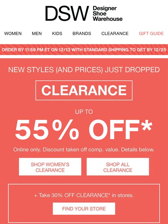 DSW: FINAL. HOURS. Clearance up to 55% off! | Milled