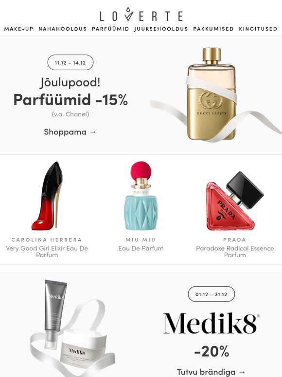 Loverte: Parfüümid -15% | Milled