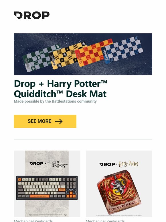 Drop: Drop + Harry Potter™ Quidditch™ Desk Mat, Drop + The Lord of the ...