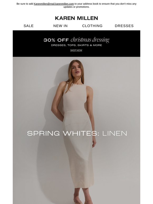 Karen Millen: SPRING WHITES | LINEN | Milled