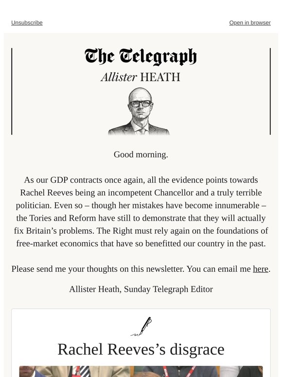 The Telegraph: Rachel Reeves’s disgrace | Milled