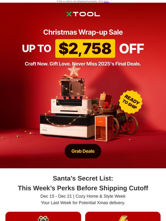 xTool: 🎅 Santa Says It’s Holiday Shipping Countdown | Milled