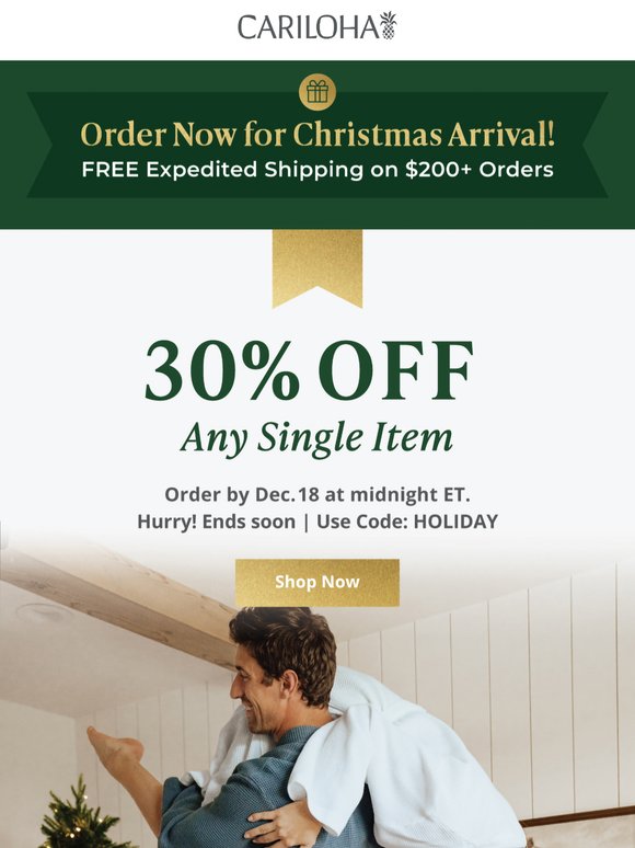 Cariloha: LIMITED TIME OFFER // 30% Off Any Single Item + FREE ...