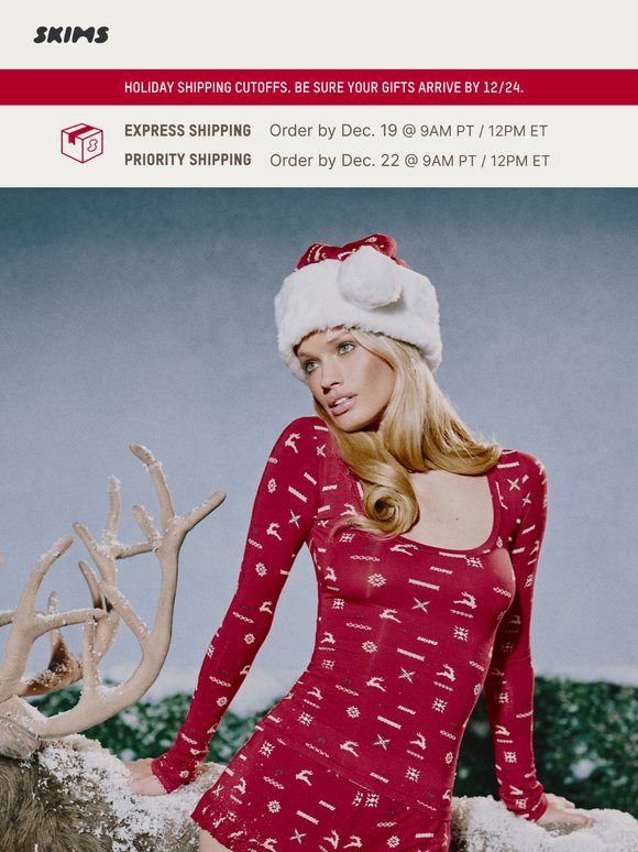 SKIMS: DON’T WAIT: 40% OFF HOLIDAY PRINTS | Milled