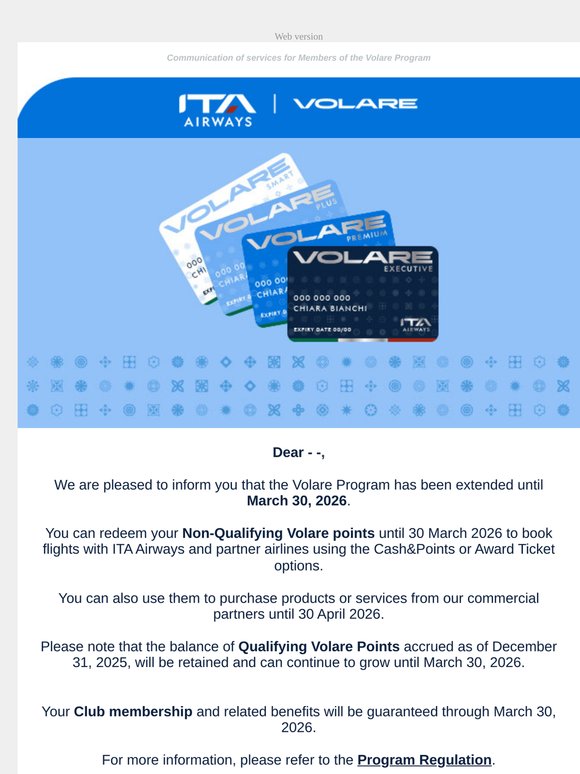 ITA Airways: The Volare Program Continues! | Milled