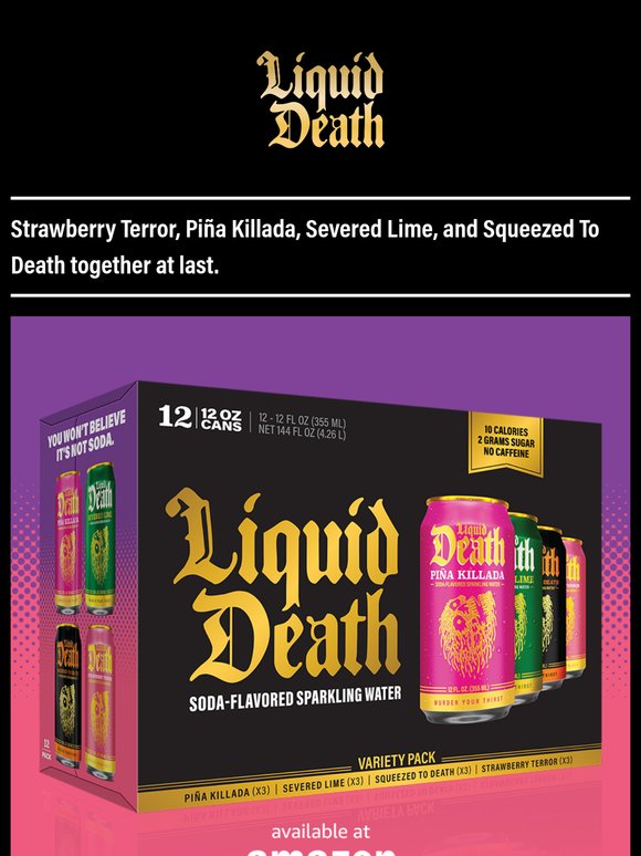 Liquid Death: New Modern Soda Variety Pack | Milled