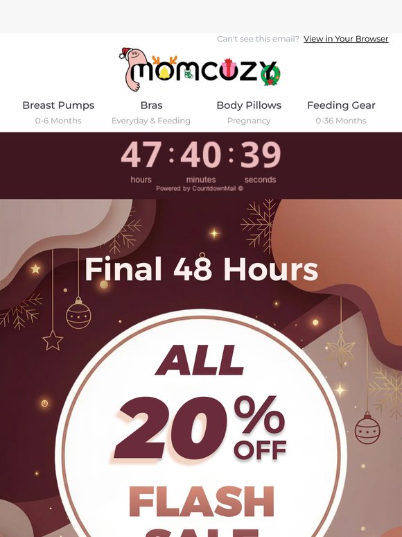 Momcozy: 🎁 48 Hours Left – All 20% Off, If You Feel Like It | Milled