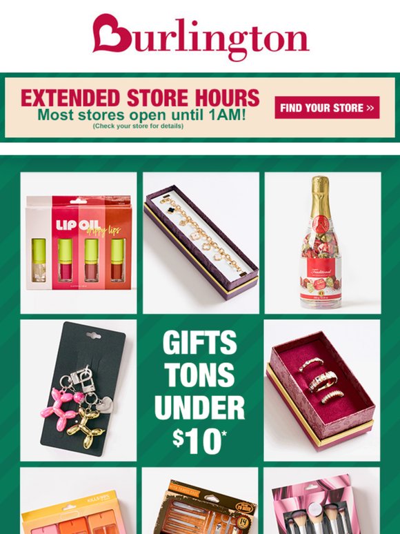 Burlington: Gifts under $10 (and most stores open until 1AM)! | Milled