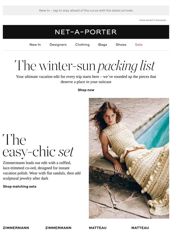 Net-A-Porter: What to put on your winter-sun packing list | Milled