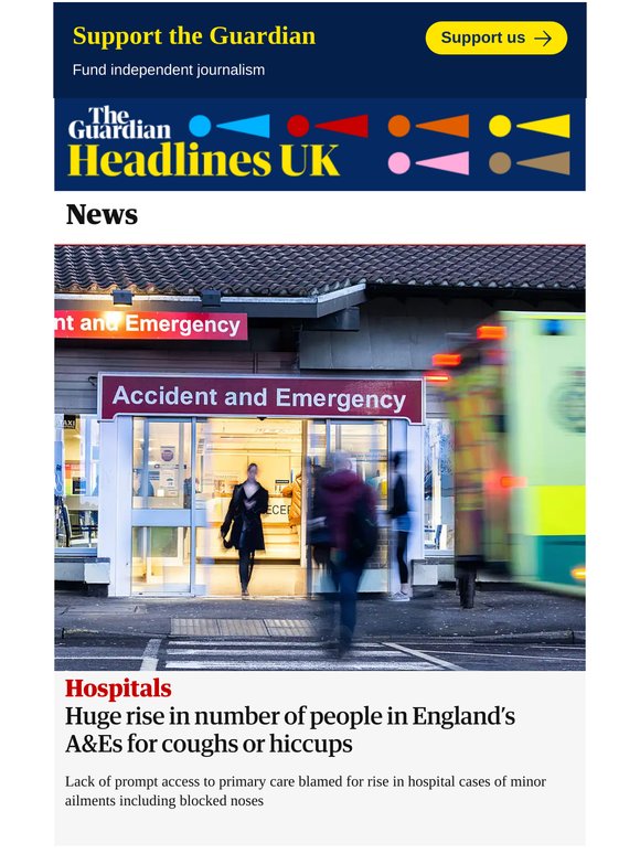 The Guardian: The Guardian Headlines: Huge rise in number of people in ...