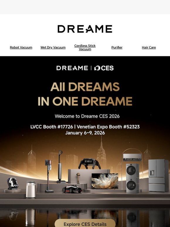 Dreame: 📩You’re Invited: Meet Dreame at CES 2026 | Milled