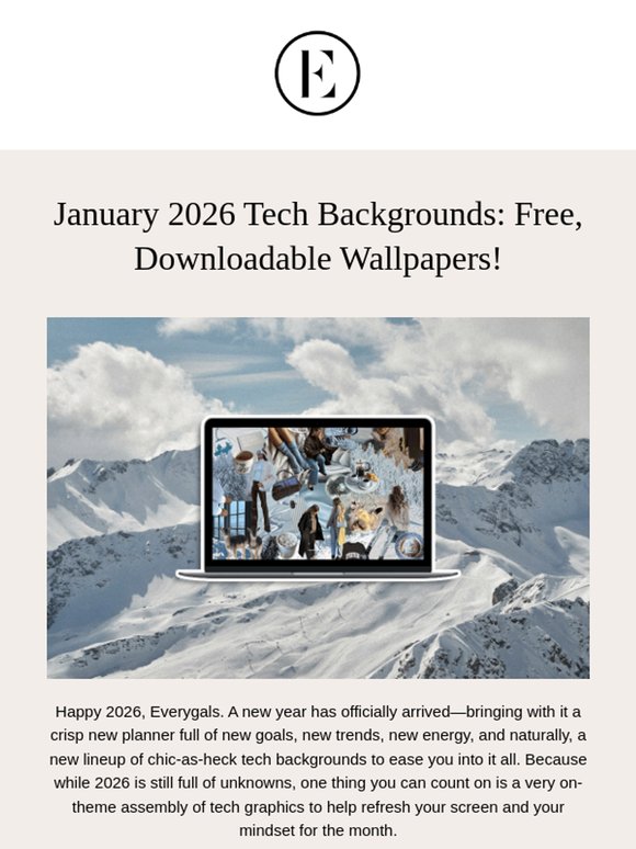 The Everygirl: free january tech backgrounds are here! ️ | Milled