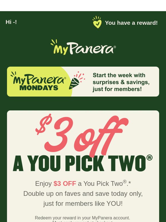Panera Bread: $3 OFF a You Pick Two® | Milled