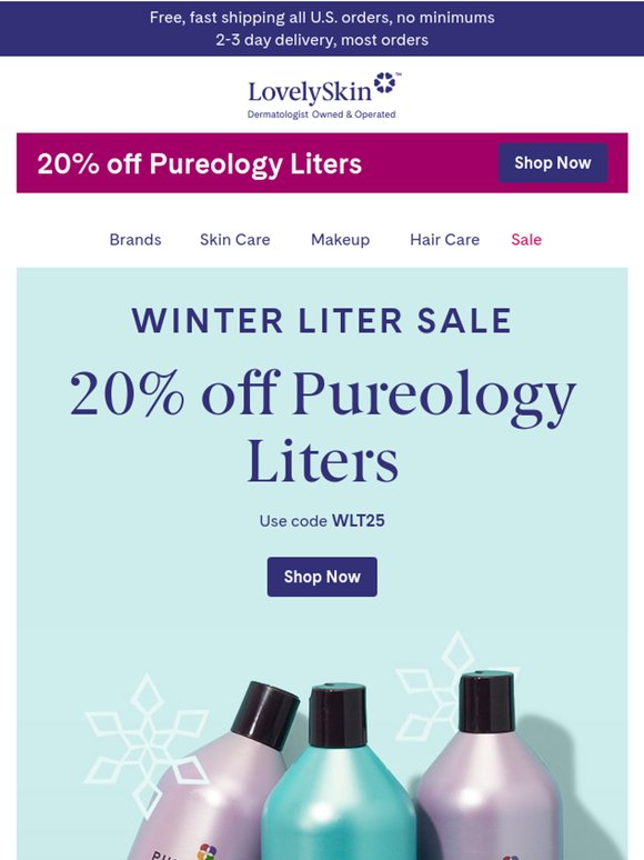 Lovely Skin: This is a BIG deal: 20% off Pureology Liter Sale! | Milled