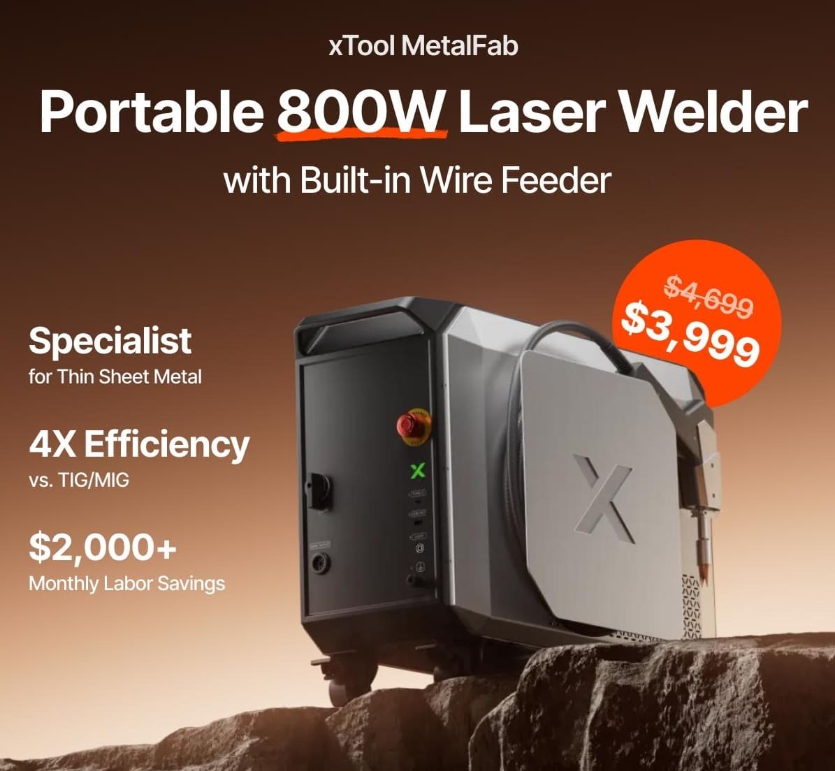 xTool: 🚨Back For Sale! xTool 800W MetalFab Laser Welder — Save $700 Now ...