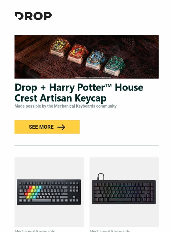 Drop: Drop + Harry Potter™ House Crest Artisan Keycap, Drop + Bees.Keys ...
