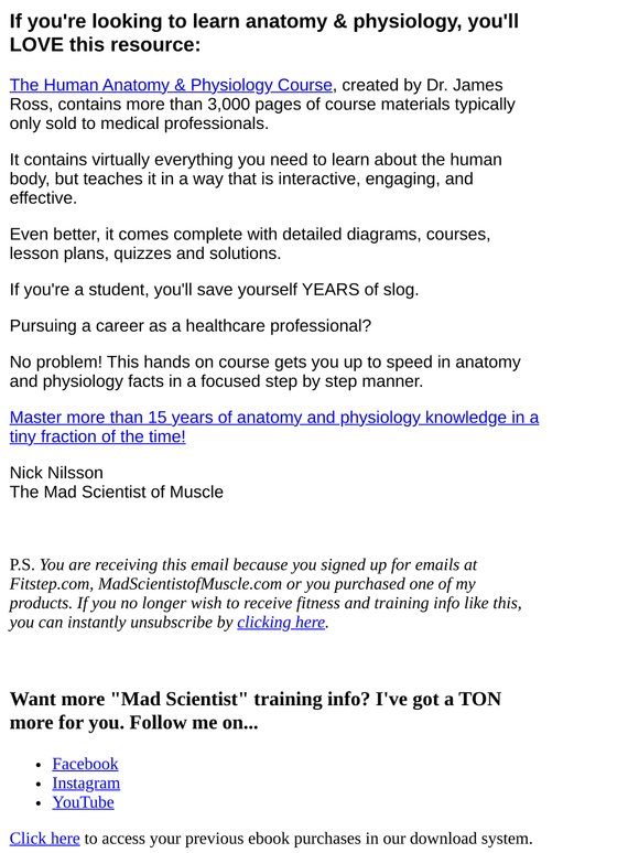 FitStep: Master human anatomy and physiology in 7 days or less... | Milled