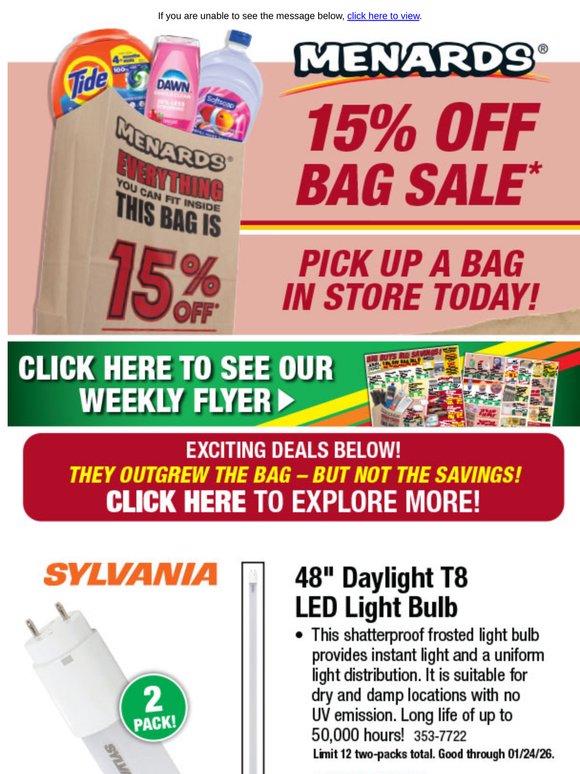 Menards: 15% Off Bag Sale* Is Here PLUS New Weekly Flyer! | Milled