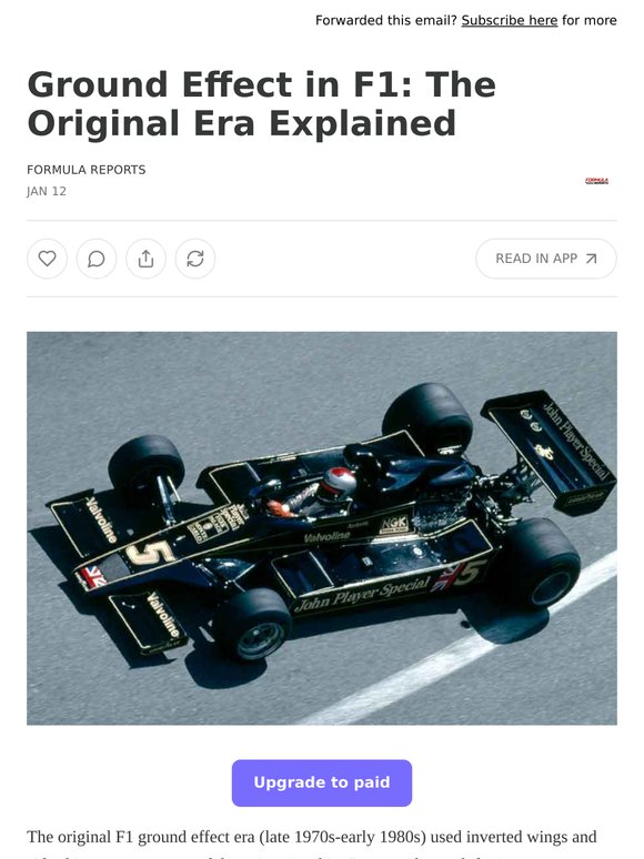F1 Chronicle: Ground Effect in F1: The Original Era Explained | Milled