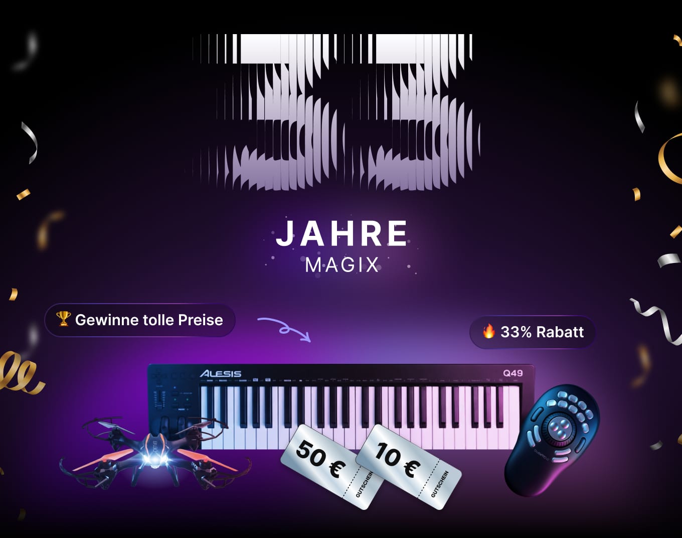 MAGIX: 33 Jahre MAGIX: 33% Rabatt & Jubiläums-Gewinnspiel | Milled